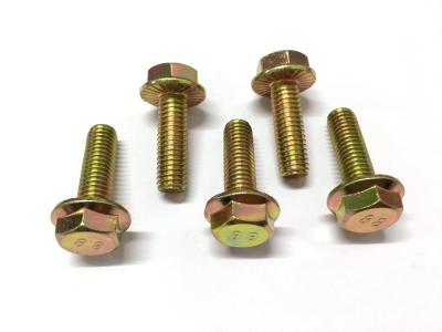 Китай M6 M8 M20 Углеродистая сталь Желтый Синий Сливер Цинковая Шексовая Фланцевая Шнурка 4.8 DIN6921 продается