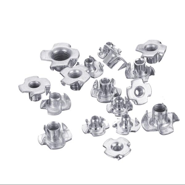 Quality M5 M6 M8 Steel Zinc Plating 4 Claw Prong Furniture Tee Metal Nut ASTM B7 B7M for sale