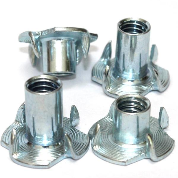 Quality M5 M6 M8 Steel Zinc Plating 4 Claw Prong Furniture Tee Metal Nut ASTM B7 B7M A325 DIN1624 for sale