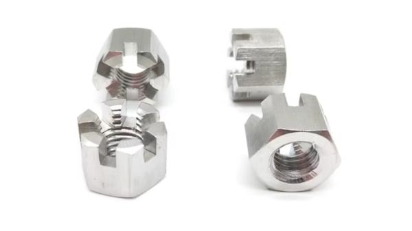 Quality M12 M18 Stainless Steel SUS304 SUS316 Hex Thin Slotted Nut Castle Nut A2 A4 for sale