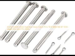 ASTM ASME ANSI roestvrijstalen clevispinnen 18-8 B8M B8 B7 met hoofdpinnen Split Pin Hole