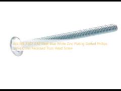 M4 M5 A307 GR2 Aço Azul Branco Revestimento de zinco Phillips Tração em ranhuras Cruz Recessada Truss cabeça parafuso