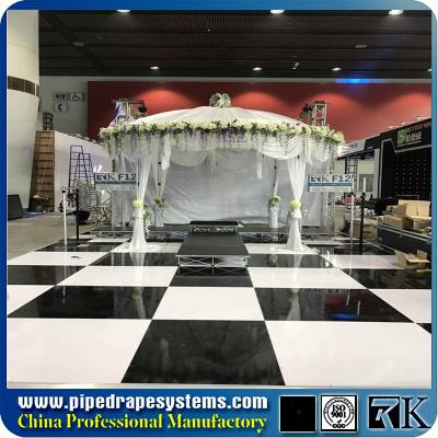 China Polished wooden white and black color dance floor for exhibition show for sale