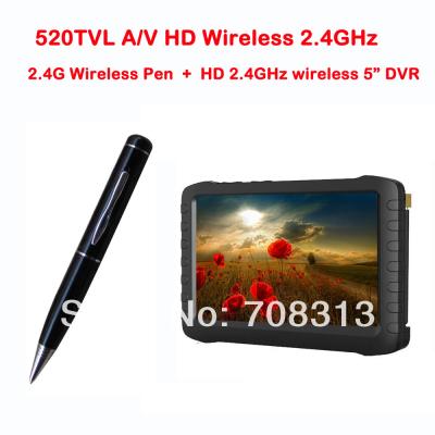 China 2.4G Wireless Ultra-low lux Pen Camera + HD 2.4GHz wireless mini DVR 5inch TFT support 3 for sale