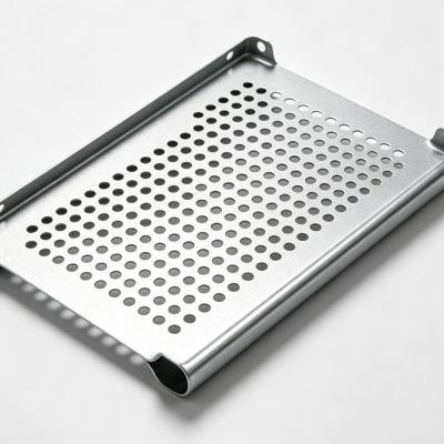 China CNC Bent Al 5052-H32 Ventilation Panel with Perforated Louver Patterns and Precision Flanges for Electronics Enclosures for sale