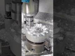 Close-up of machining aluminum on 3-axis CNC milling machine.#cncmachine #cncmilling #cnc #fyp