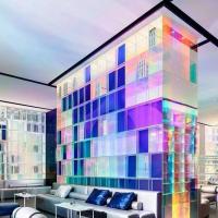 China BYT DG001 Dichroic Glass 2140x3300mm Rainbow Coated Glass for Decoration for sale