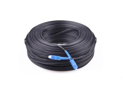 China FTTH Figure 8 Flat Drop Cable Fiber Optical Patch Cord SC Connector 200M Black 2.0*3.0mm for sale
