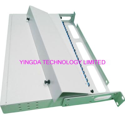 China 1U 24 Port 19" SC SM 24 Cores Fiber Patch Panel SC Pigtail And SC Adapters for sale