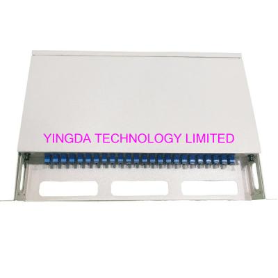 China 1U 24 Port 19" SC SM 24 Cores Fiber Patch Panel SC Pigtail And SC Adapters for sale