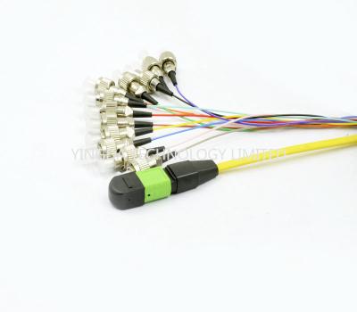 China FC 12 Core Fiber Trunk Cable , MTP MPO Cable Ribbon 3M Single Mode 0.9mm for sale