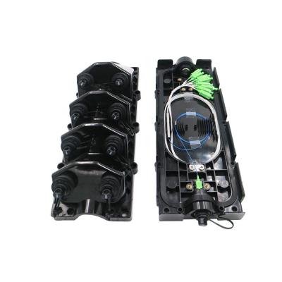 China Caixa de terminais de divisão de fibra óptica negra de 8 portas com mini SC/Optitap/ODVA/ODC à venda