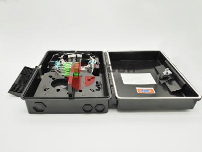 China 2 en 24 hacia fuera cajas plásticas negras del divisor de la fibra óptica del montaje en la pared para 1x16 con el adaptador de SC/APC en venta