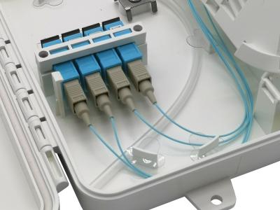China ABS PC Fiber Optic Splice Box Fiber Optic Termination Box For 2-8 Fibers Un Cut Cable for sale