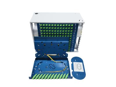 China 19'' Fiber Optic Patch Panel Max Capacity 144 Fiber SC LC FC ST Connector Rack Mount With Integrated Splice Tray 12 Port for sale
