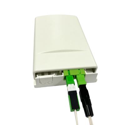 China Wall Mount 2ports Fiber Temrination Box For Drop Cable Indoor Application for sale