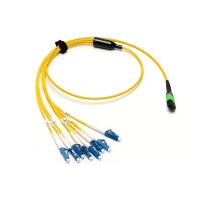 China 8 Core MPO Multimode Elite Breakout Cable Vrouwelijk tot LC Duplex MTP MPO Patch Cord Voor 4G/WiFi/FTTH/3G/GSM/GPRS Netwerk Te koop