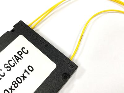 China Single Mode FTTH Fiber Optic Splitter 1X2 1X4 1X8 with ABS Box 2.0mm for FTTA Optical Fibers Equipment Use in FTTH for sale