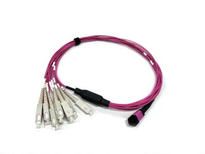 China 8 Fiber MPO to SC Duplex Breakout Cable OM4 — 40G QSFP+ SR4 Fanout for sale