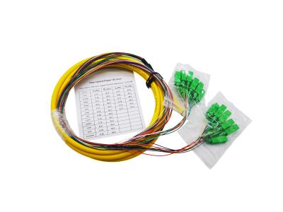 China 18 Colors Fiber Optic Pigtail 3Mts Fanout Tight Buffer SC G657A1 LSZH 0.9mm for sale
