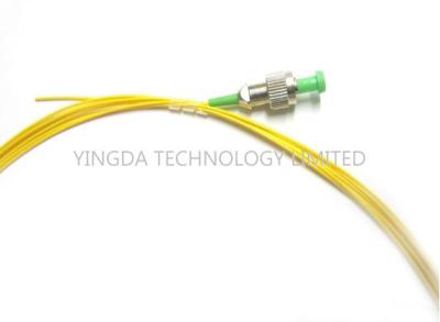 China 1.5M 0.9mm Yellow Fiber Optic Cable APC FC Pigtail SM Green Boot For Telecom for sale