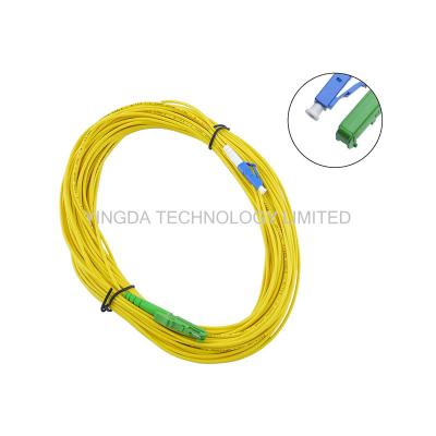 China HUBER + SUHNER E2000 to LC LAN Fiber Optic Patch Cable LSZH Plenum yellow for sale