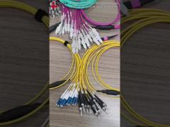 MPOパッチコード MPO-LC MPO/MTP から 6 x LC UPC デュプレックス 12 ファイバー OM4 MM Type A ブレイクパッチコード 5 メートル 10 メートル