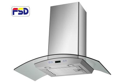 China Glass european range hood 600cfm 8MM Tempered Glass ETL for sale