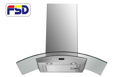 China Island Mount  European Range Hood 600cfm tempered Singel motor for sale