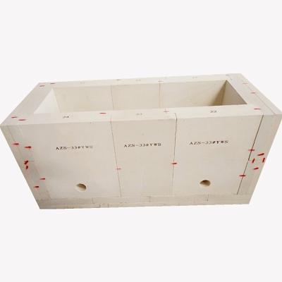 China Fused cast AZS Brick Zirconia Corundum brick for Glass Furnace Bottom paving block For Glass Furnace Melting Part for sale
