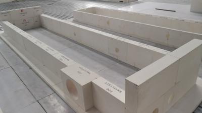 China Fused cast Fused cast AZS Brick Zirconia  Corundum brick for Glass Furnace Bottom paving block for sale