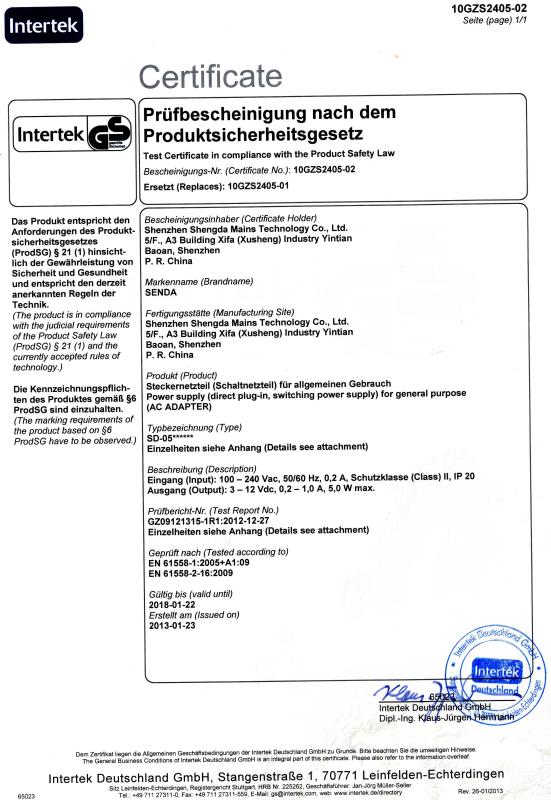 GS - CHINASTAR OPTOELECTRONICS(NINGBO)LIMITED