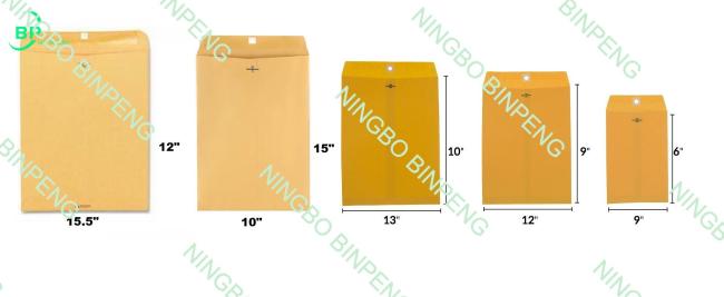 Kraft envelope with metal clasp and hole perforated 