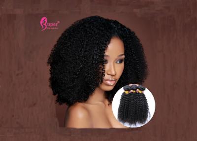 China 100 Kinky Curly Malaysian Hair Extensions Double Drawn Machine Weft No Tangle for sale