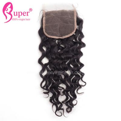 China Bleaching Knots on Lace Virgin Hair Closures 4x4 Hair Jerry Curl Weave Styles for sale