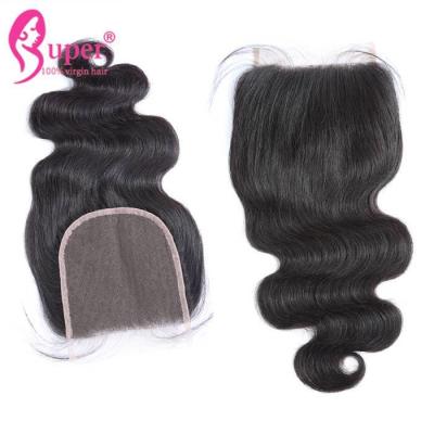 China Middle Part Virgin Hair Closures 5x5 Natural Hair Brazilian Body Wave Swiss Lace for sale