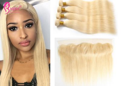 China 613 Blonde Raw Virgin Hair Brazilian Lace Frontal Closure 13x4 Weave No Tangle for sale