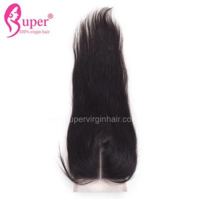 China Lace Front Middle Part Virgin Hair Closures 4x4 Brazilian Remy Hair Extensions for sale
