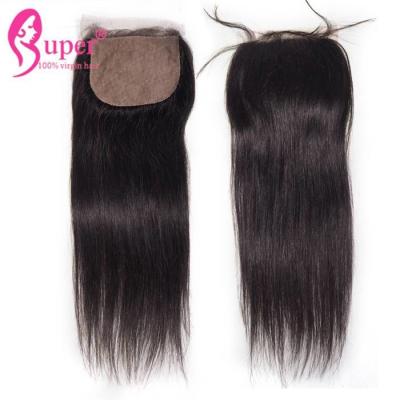 China Straight Swiss Lace Closure Baby Hair Free Part 4x4 Remy Human 9A Grade for sale