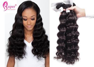 China Virgin Indian Natural Wave Remy Asian Hair Bundle / Remy Weft Hair Extensions for sale