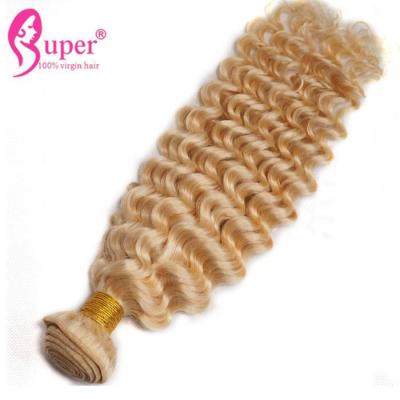 China 613# Blonde Ombre Hair Extensions / Double Drawn Cuticle Aligned Virgin Hair Bundles for sale