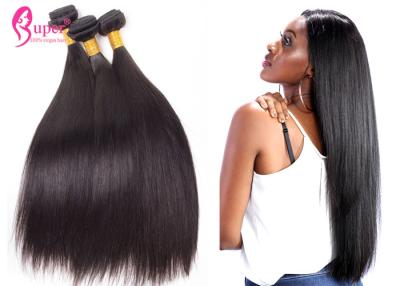 China #1B Color 100 Virgin Straight Brazilian Hair Weave Bundles No Smell for sale