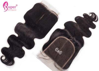 China Middle Brown Pre Plucked Closure 6x6 7x7 With Swiss Lace Virgin Indian Cuticle Aligned Hair for sale