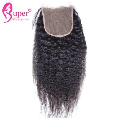 China Swiss Lace Cuticle Aligned Virgin Hair Closures 5x5 Unprocessed Kinky Straight for sale