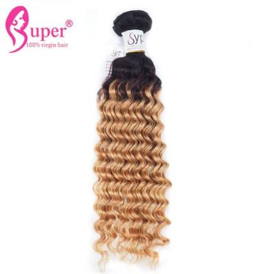 China 1B 27 Black To Color Ombre Malaysian Hair Deep Wave Easy To Dye / Iron / Bleach for sale