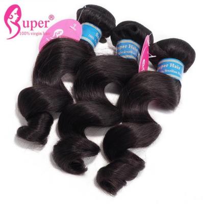 China Double Drawn Weft Loose Wave Remy Human Hair Extensions / Wavy Hair Pieces for sale