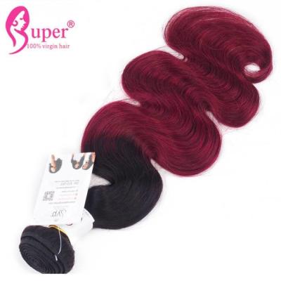 China Remy Brazilian Blonde Ombre Hair Extensions Color 1b 99j Pieces Private Label for sale