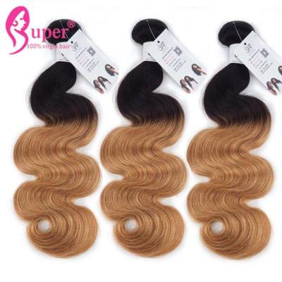 China 4X4 Peruvian Black Blonde Ombre Hair Extensions 6A 7A 8A No Chemical Smell for sale