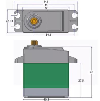China TIANKONGRC TD-8825MG Digital Servo 25kg High Torque 360 Degree Continuous Rotation Angle-uncontrollable 500-2500usec Metal Gear RC Servo for Robot Gimbal Car Aircraft for sale