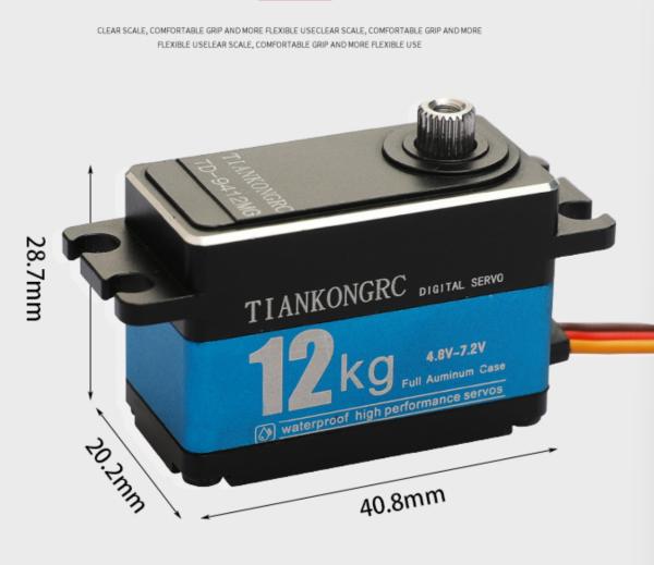 Quality TIANKONGRC TD-9412MG 12KG Waterproof Full Metal Case Low Profile Digital Servo for sale